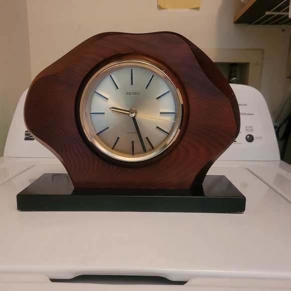 vintage-japan | Office | Seiko Wooden Clock Vintage Desk Top Clock ...